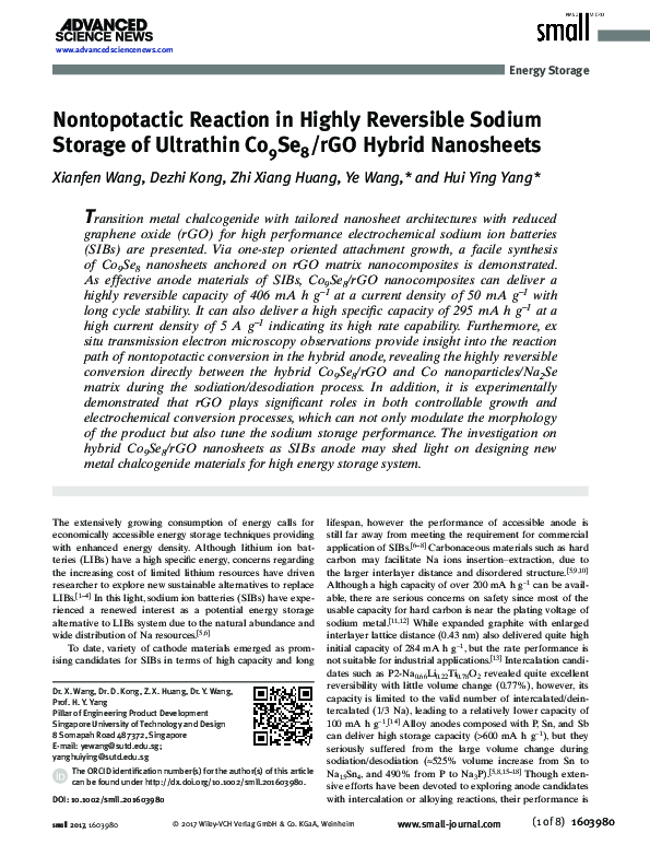 (PDF) Nontopotactic Reaction in Highly Reversible Sodium Storage of ...