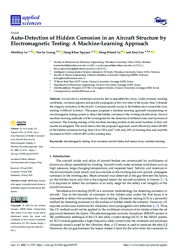 (PDF) Auto-Detection of Hidden Corrosion in an Aircraft Structure by ...
