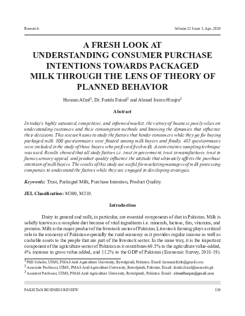 (PDF) A Fresh Look at Understanding Consumer Purchase Intentions ...
