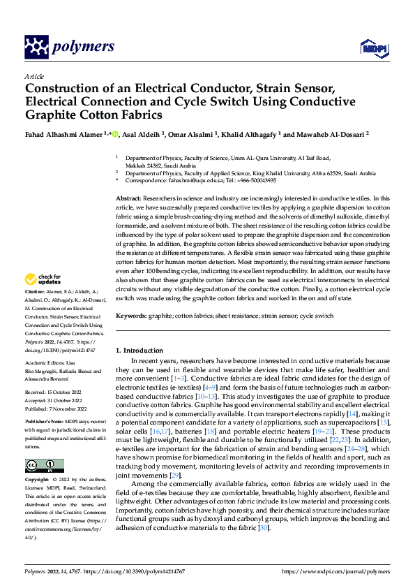 (PDF) Construction of an Electrical Conductor, Strain Sensor ...