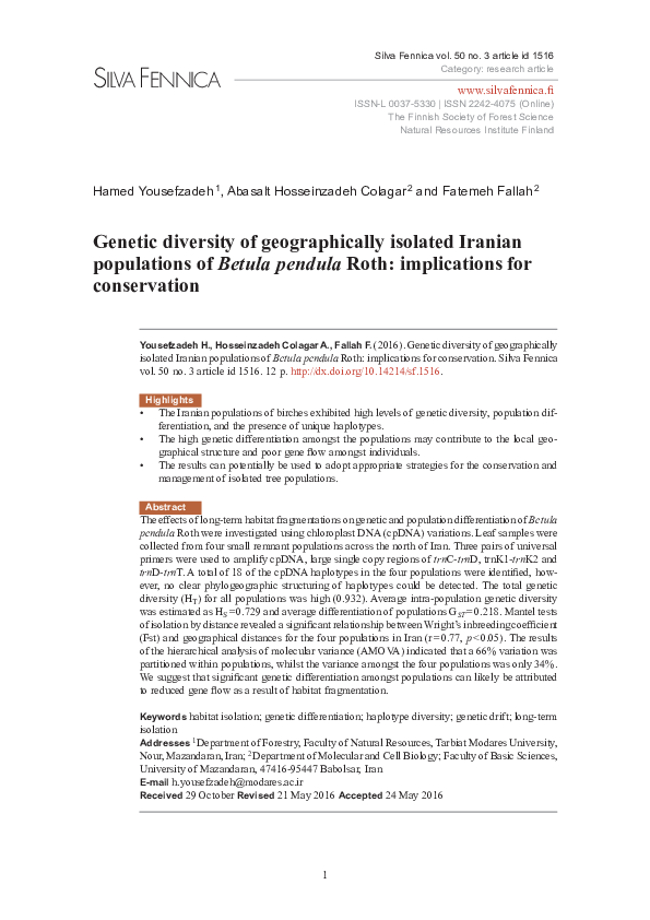 (PDF) Genetic diversity of geographically isolated Iranian populations ...