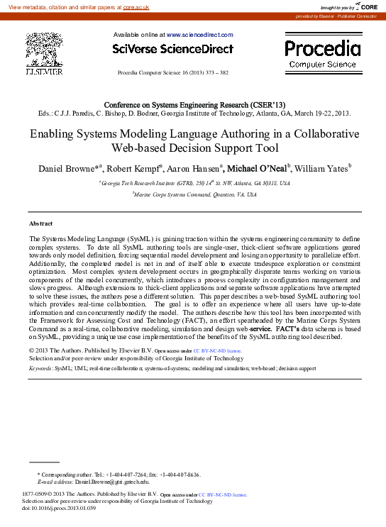 (PDF) Enabling Systems Modeling Language Authoring in a Collaborative Web-based Decision Support ...