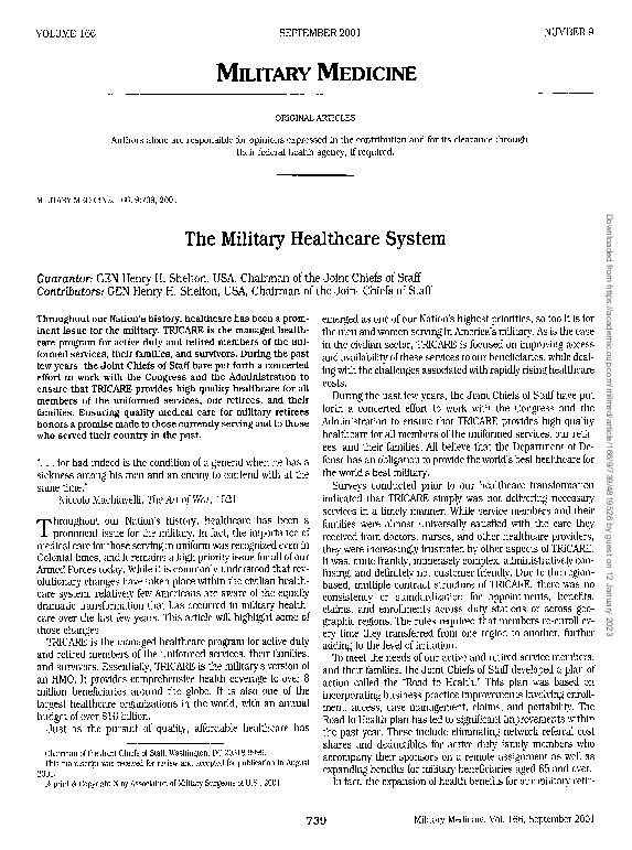 (PDF) The Military Healthcare System