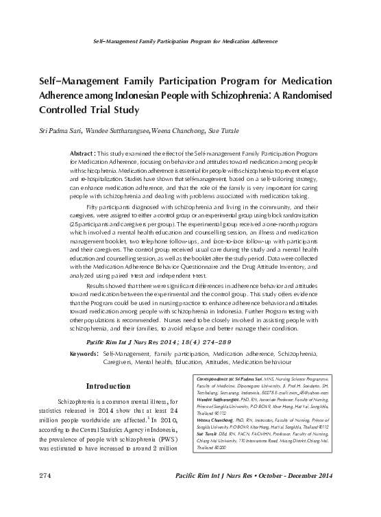 (PDF) Self-Management Family Participation Program for Medication Adherence