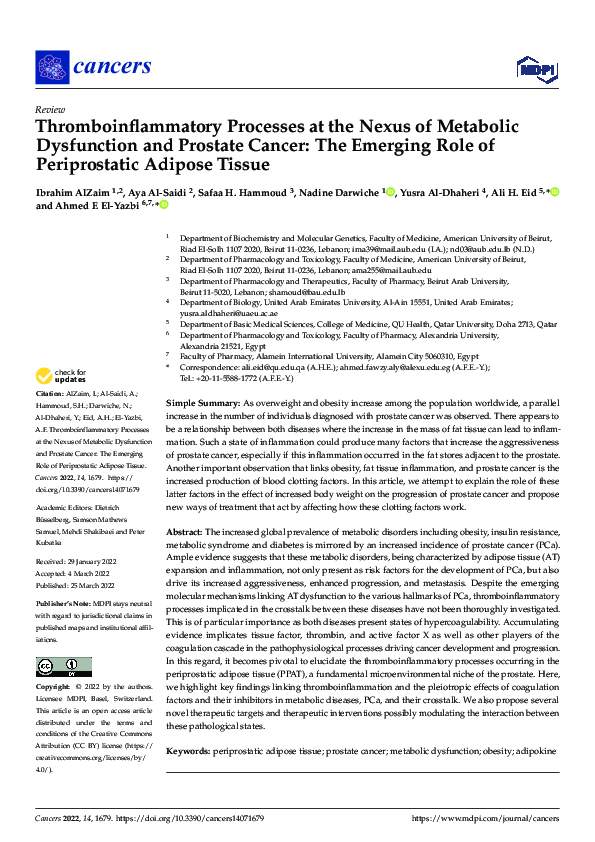 (PDF) Thromboinflammatory Processes at the Nexus of Metabolic ...