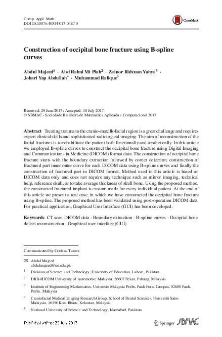 (PDF) Construction of occipital bone fracture using B-spline curves
