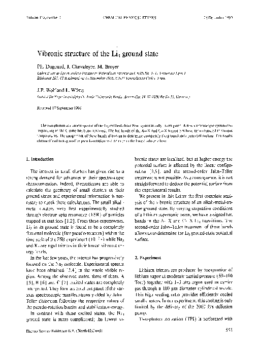 (PDF) Vibronic structure of the Li3 ground state