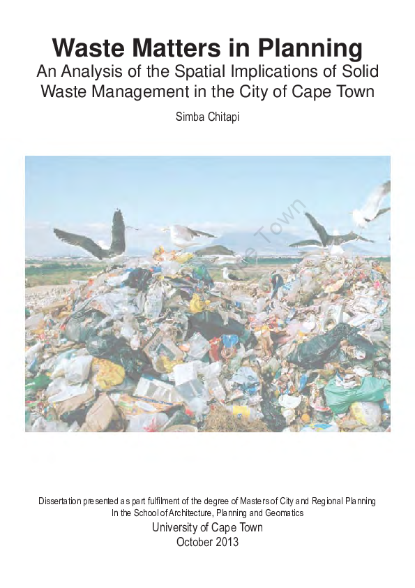 (PDF) Waste matters in planning - an analysis of the spatial implications of solid waste ...