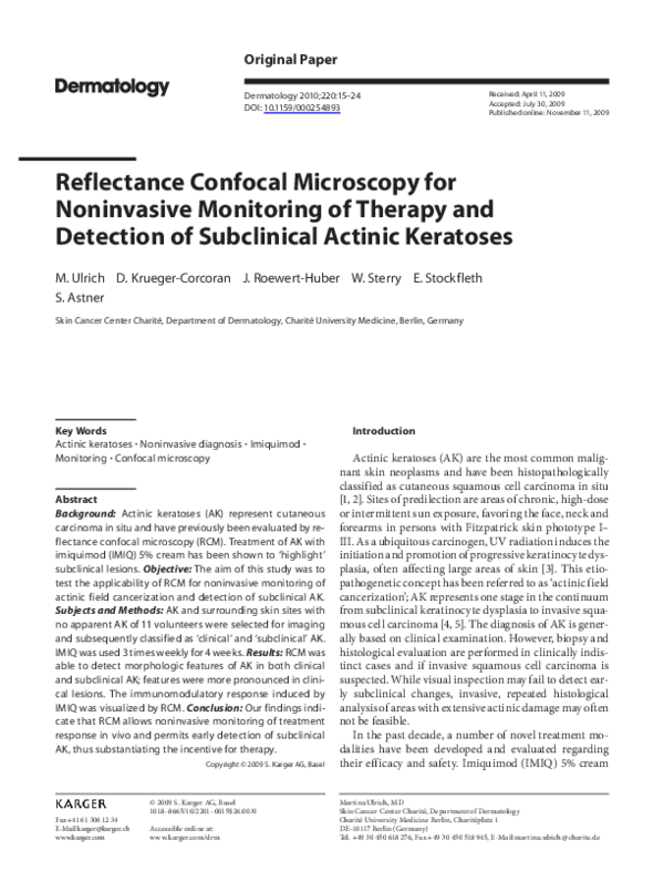 (PDF) Reflectance Confocal Microscopy for Noninvasive Monitoring of ...