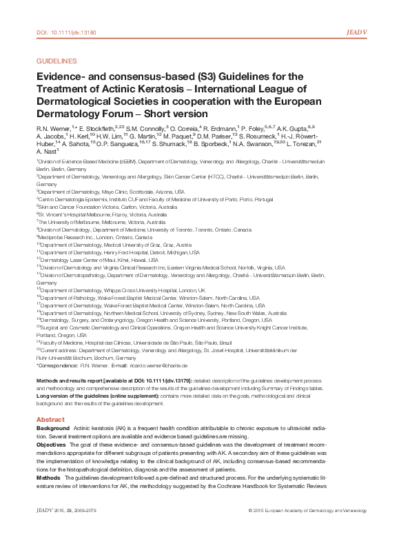 (PDF) Evidence- and consensus-based (S3) Guidelines for the Treatment ...