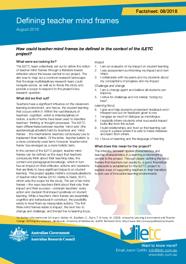 (PDF) Defining teacher mind frames