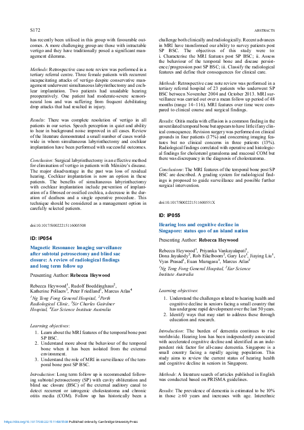 (PDF) Magnetic Resonance Imaging surveillance after subtotal ...