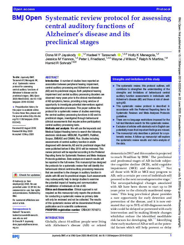 (PDF) Systematic review protocol for assessing central auditory ...