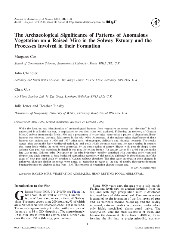 (PDF) The Archaeological Significance of Patterns of Anomalous ...