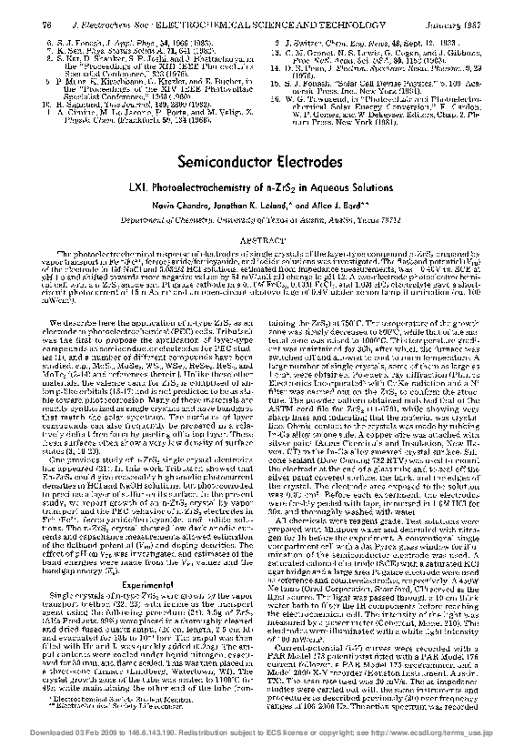 (PDF) Semiconductor Electrodes