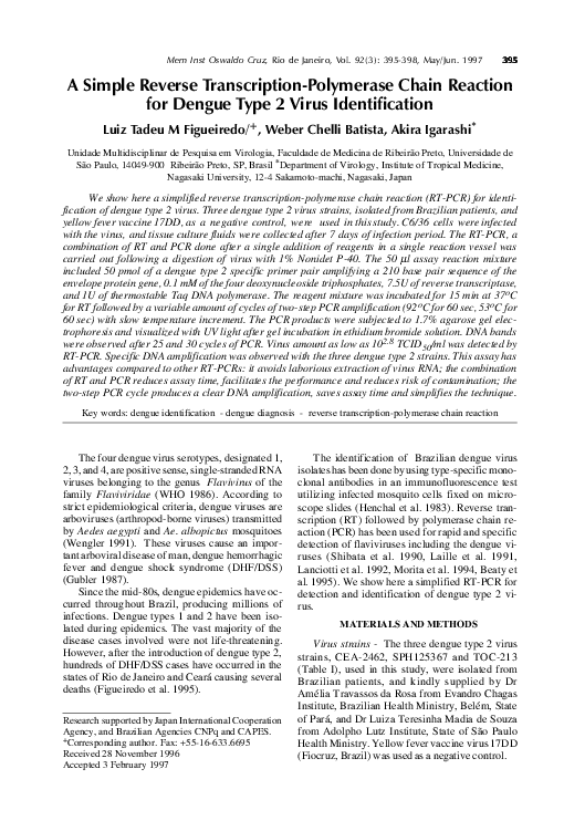 (PDF) A Simple Reverse Transcription-Polymerase Chain Reaction for ...