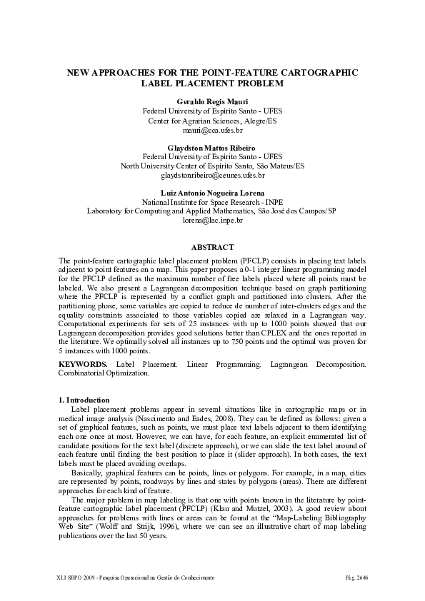 Pdf A New Mathematical Model And A Lagrangean Decomposition For The