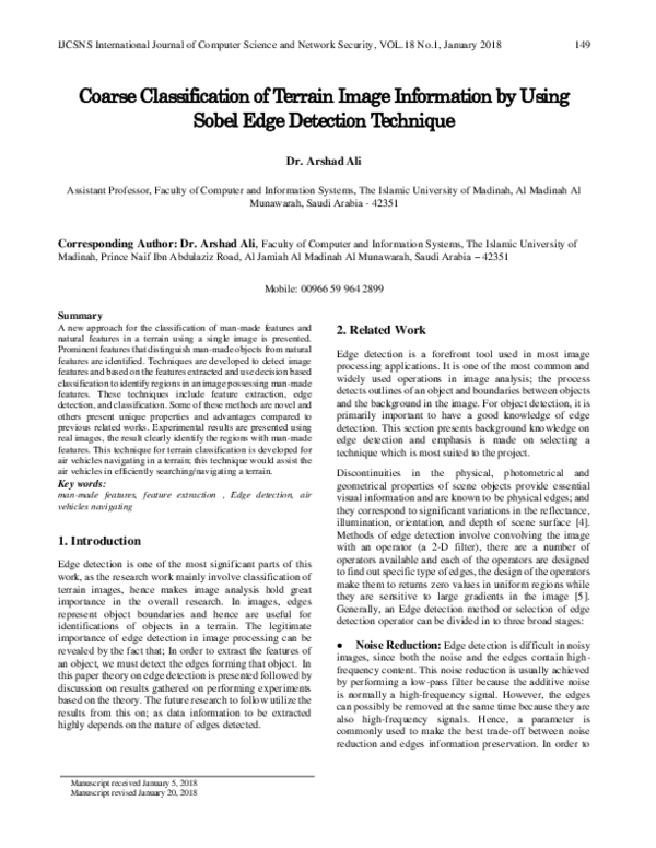 Pdf Coarse Classification Of Terrain Image Information By Using Sobel Edge Detection Technique 