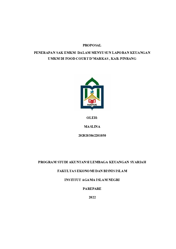 (PDF) PPROPOSAL UAS (MASLINA 2020203862201050) | Maslina Lina - Academia.edu