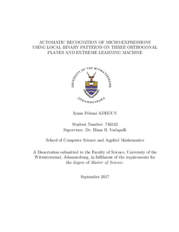 Pdf Automatic Recognition Of Micro Expressions Using Local Binary Patterns On Three Orthogonal 9463