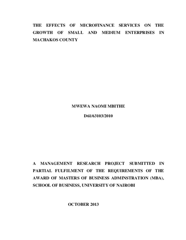 (PDF) The effects of microfinance services on the growth of small and medium enterprises in ...