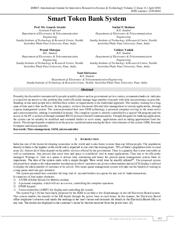 (PDF) Smart Token Bank System