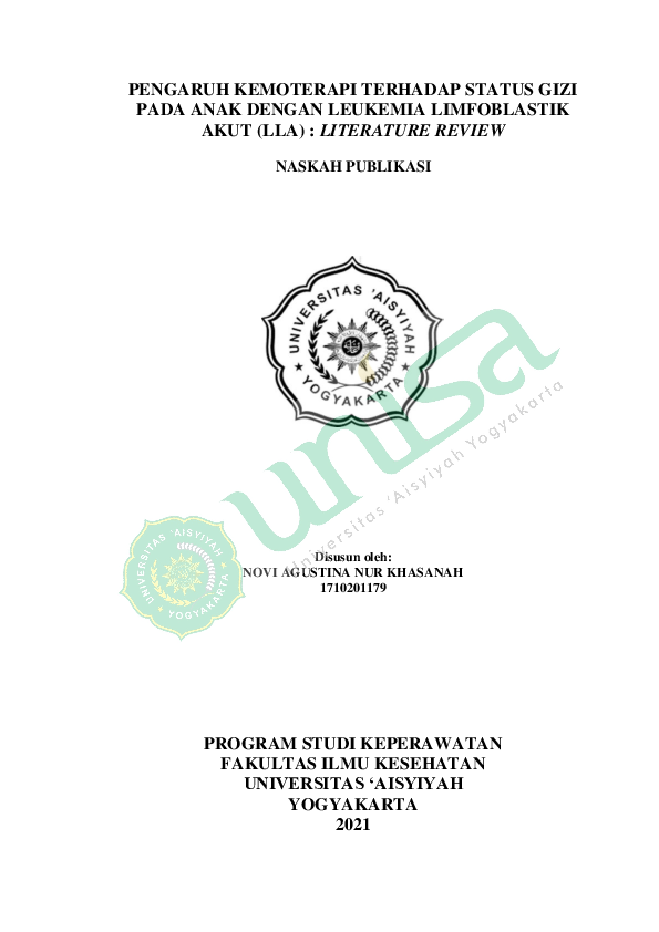(PDF) Pengaruh Kemoterapi Terhadap Status Gizi pada Anak Dengan ...