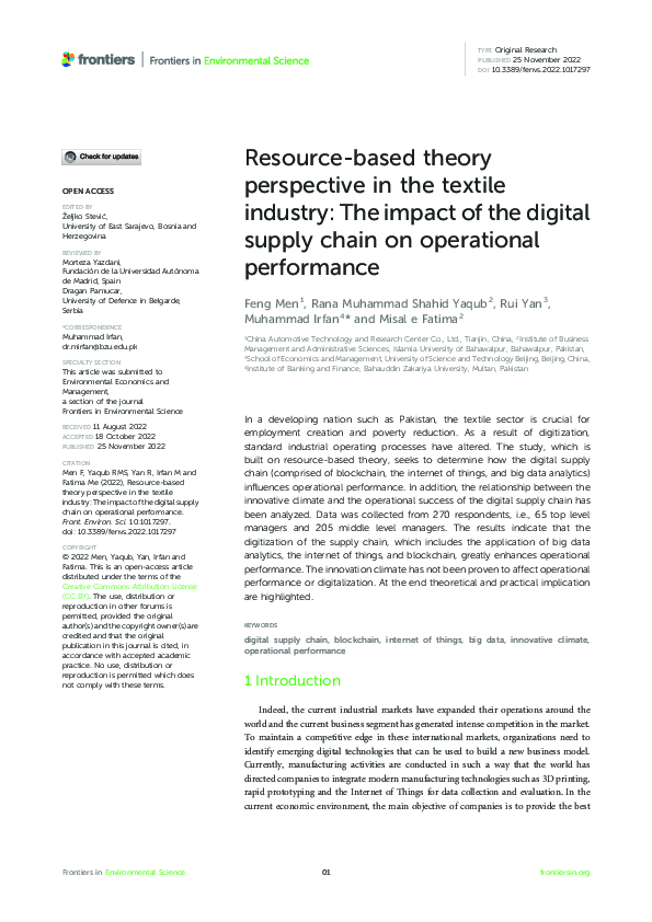 (PDF) Resource-based theory perspective in the textile industry: The impact of the digital ...