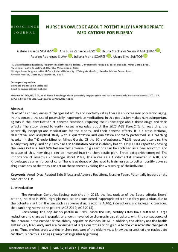 (PDF) Nurse knowledge about potentially inappropriate medications for ...
