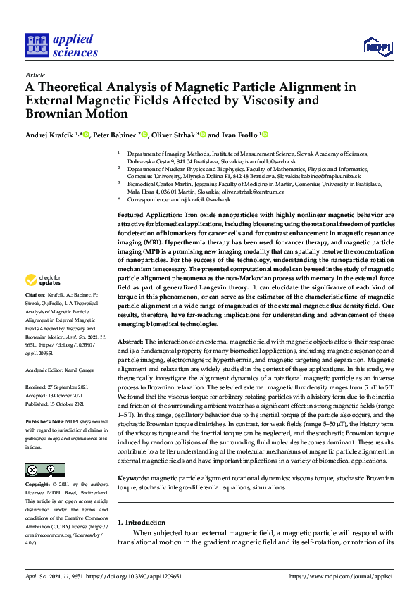 (PDF) A Theoretical Analysis of Magnetic Particle Alignment in External Magnetic Fields Affected ...