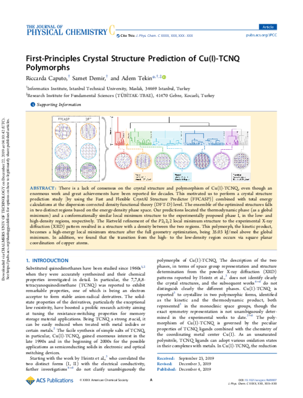 Pdf First Principles Crystal Structure Prediction Of Cui Tcnq Polymorphs
