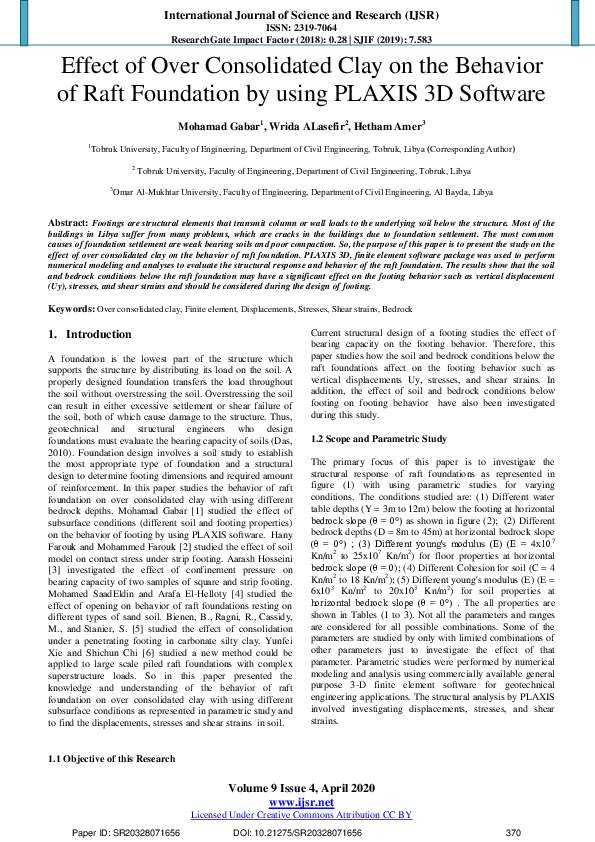 (PDF) Effect of Over Consolidated Clay on the Behavior of Raft ...