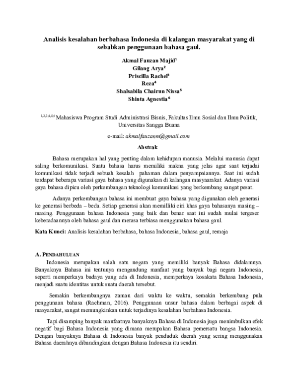 (DOC) Analisis kesalahan berbahasa Indonesia di kalangan masyarakat yang di sebabkan penggunaan ...