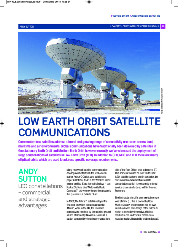 (PDF) LEO (Low Earth Orbit) Satellite Communications