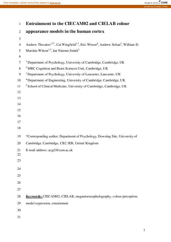 (PDF) Entrainment to the CIECAM02 and CIELAB colour appearance models ...