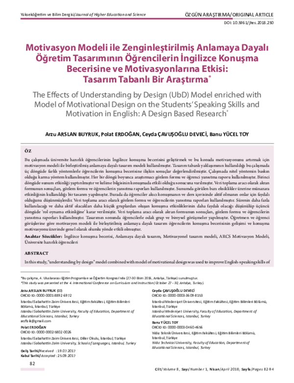 (PDF) The Effects of Understanding by Design (UBD) Model Enriched with ...