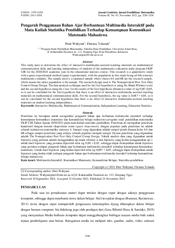 (PDF) Pengaruh Penggunaan Bahan Ajar Berbantuan Multimedia Interaktif pada Mata Kuliah ...