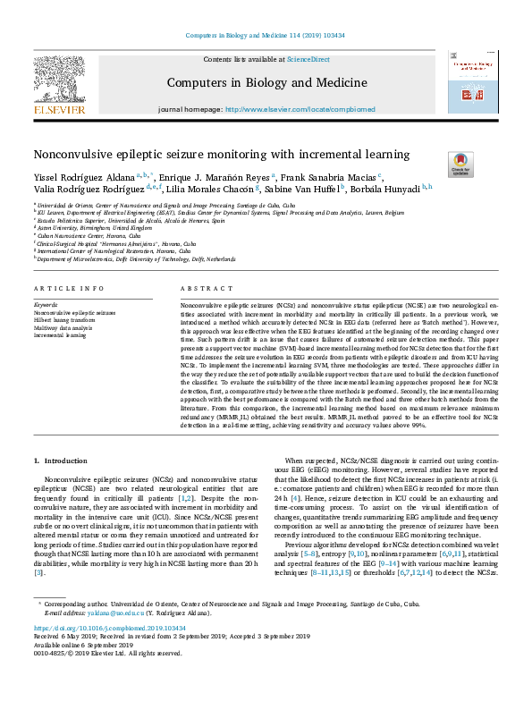 Nonconvulsive epileptic seizure monitoring with incremental learning