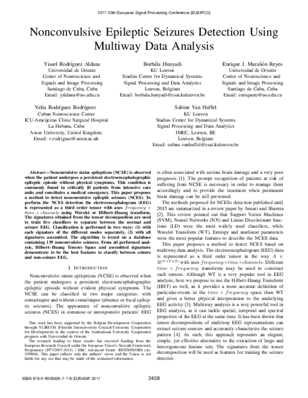 (PDF) Nonconvulsive epileptic seizures detection using multiway data analysis