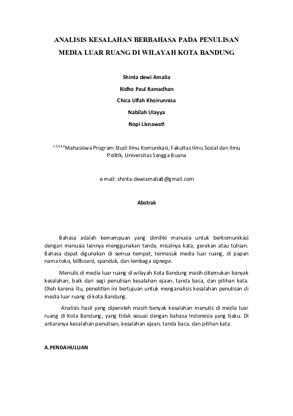(DOC) ANALISIS KESALAHAN BERBAHASA PADA PENULISAN MEDIA LUAR RUANG DI WILAYAH KOTA BANDUNG