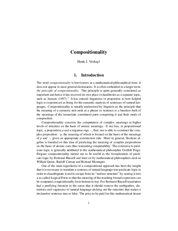 (PDF) Compositionality