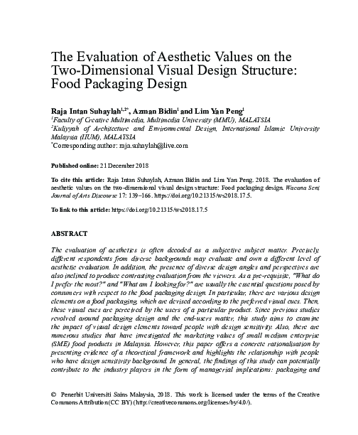 (PDF) The Evaluation of Aesthetic Values on the Two-Dimensional Visual ...
