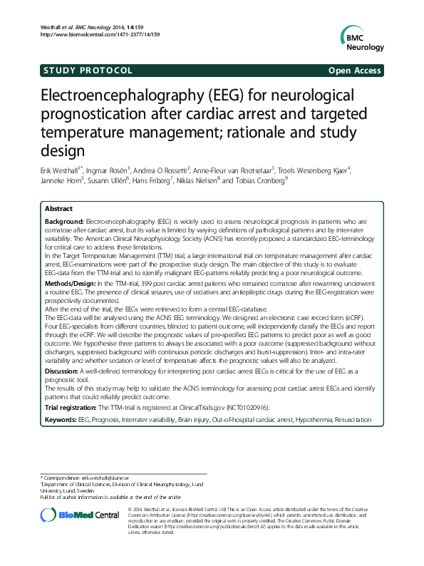 (PDF) Electroencephalography (EEG) for neurological prognostication ...