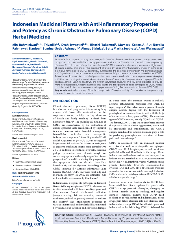 (PDF) Indonesian Medicinal Plants with Anti-inflammatory Properties and ...