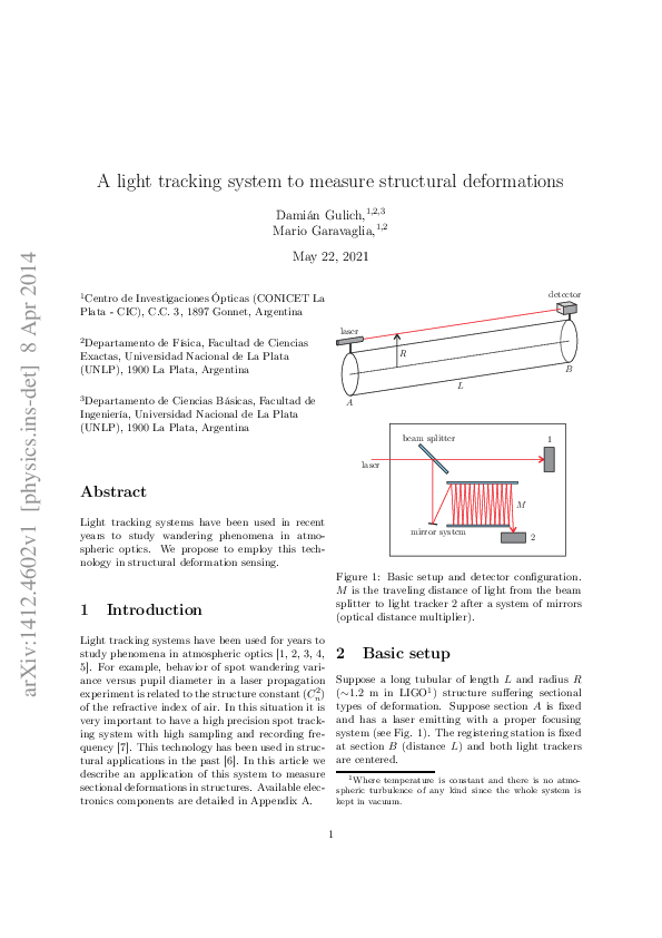 (PDF) A light tracking system to measure structural deformations