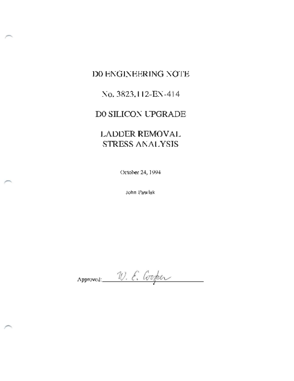(PDF) D0 Silicon Upgrade: Ladder Removal Stress Analysis