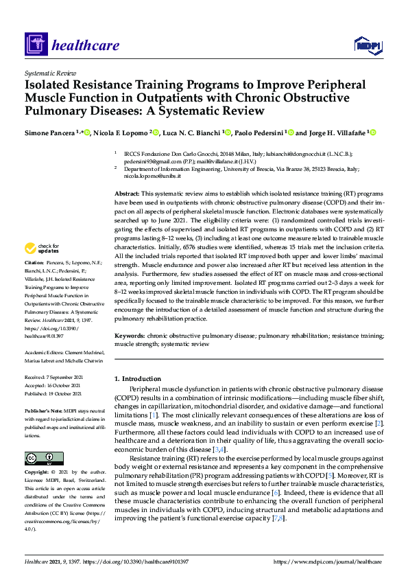 (PDF) Isolated Resistance Training Programs to Improve Peripheral ...