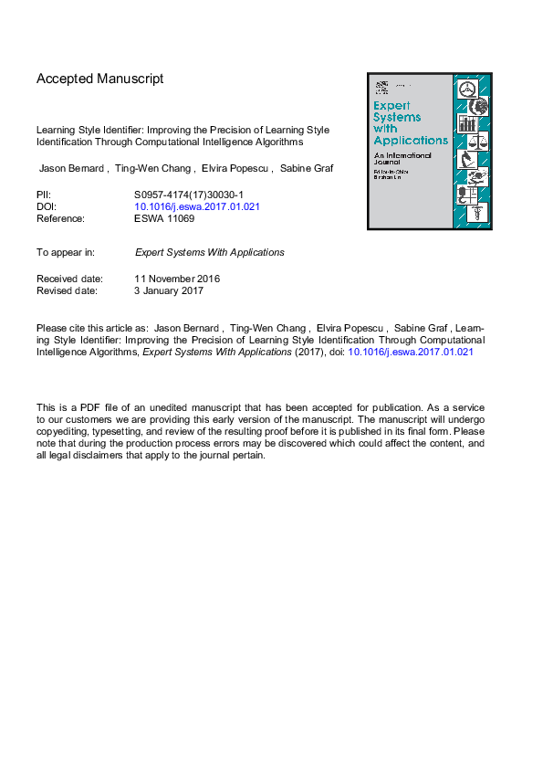 (PDF) Learning style Identifier: Improving the precision of learning ...