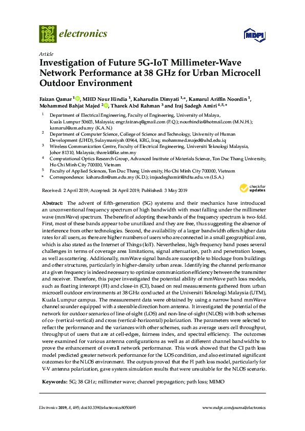 (PDF) Investigation of Future 5G-IoT Millimeter-Wave Network ...