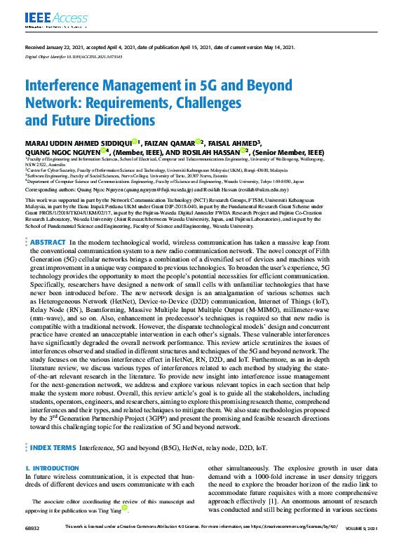 (PDF) Interference Management in 5G and Beyond Network: Requirements ...